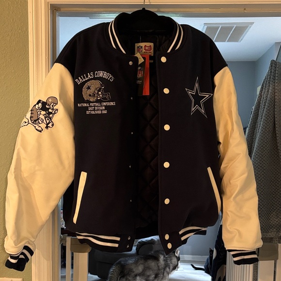 NFL | Jackets & Coats | Nfl Dallas Cowboys Varsity Jacket Navy And ...